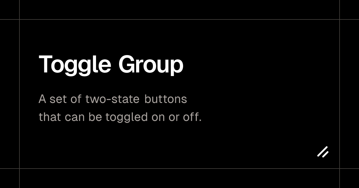 Toggle Group - shadcn/ui