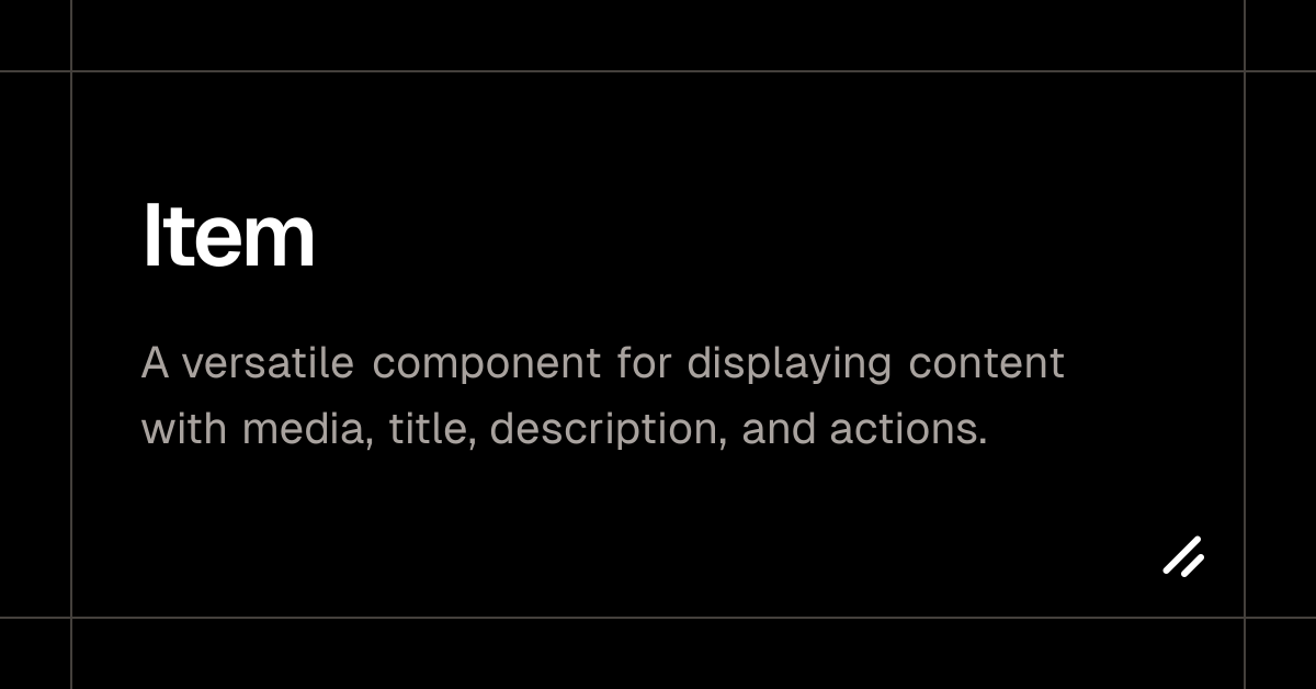 Item - shadcn/ui