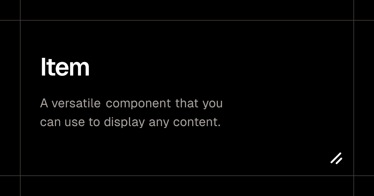 Item - shadcn/ui