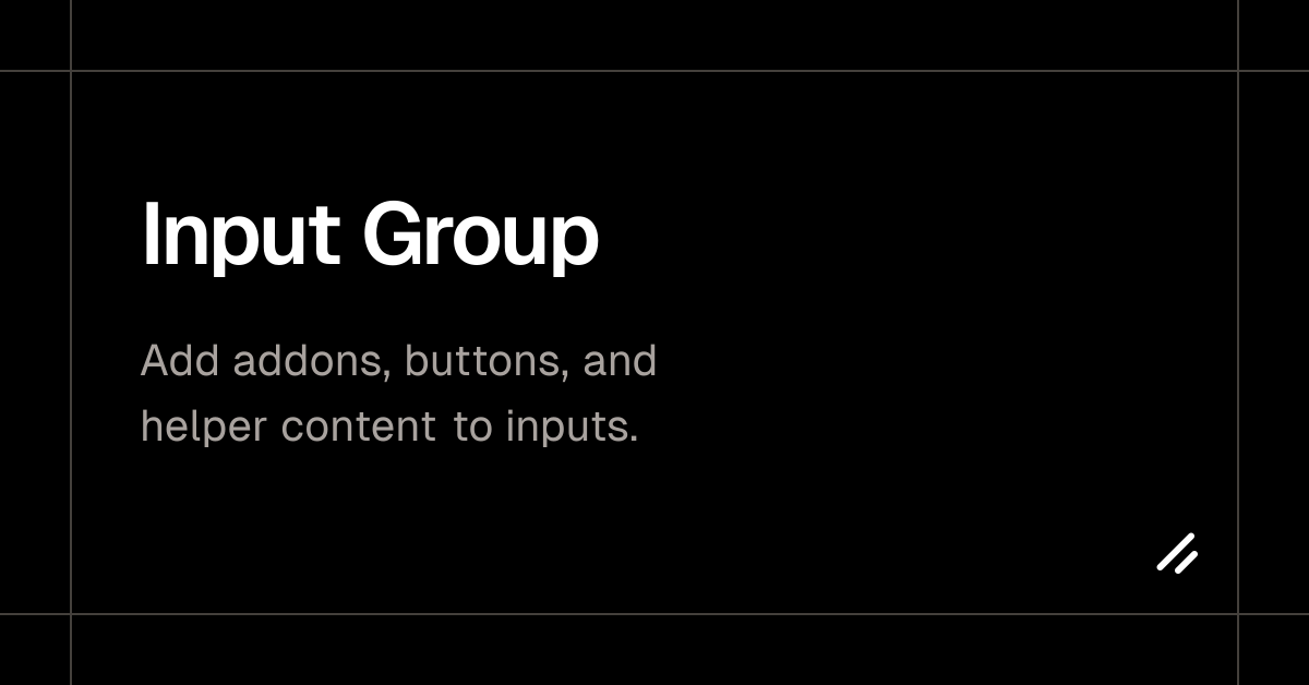Input Group - shadcn/ui