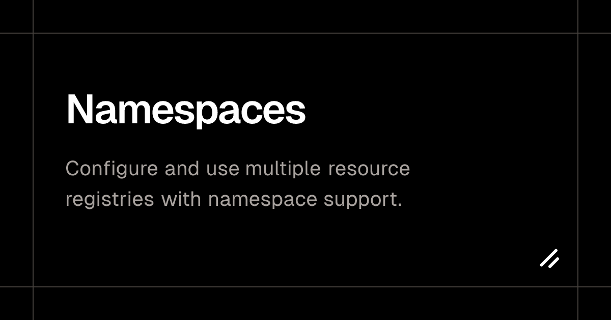 Namespaces - shadcn/ui