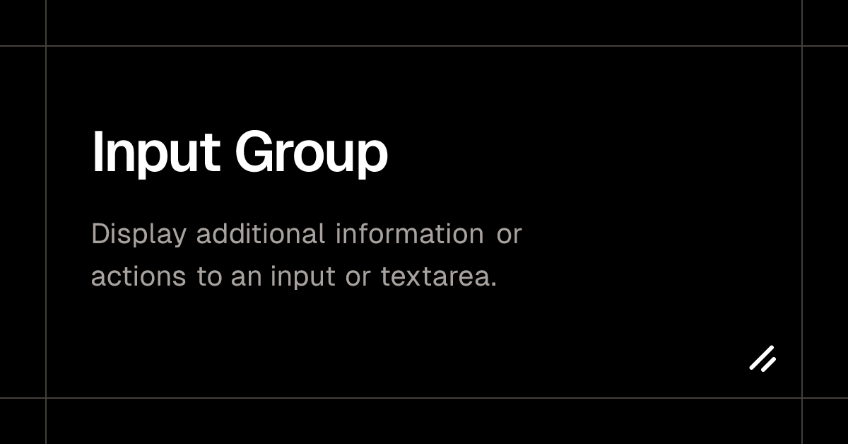 Input Group - shadcn/ui