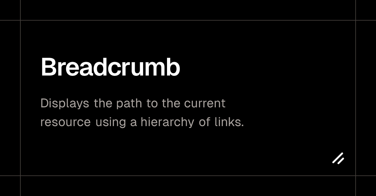 Breadcrumb - shadcn/ui