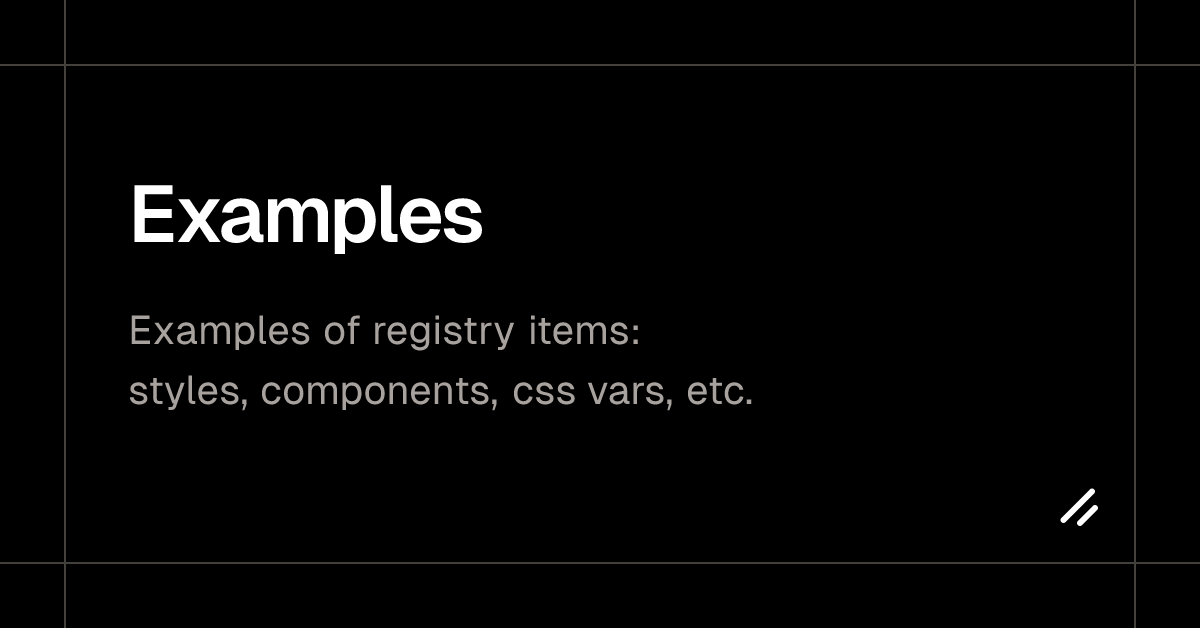 Examples - shadcn/ui