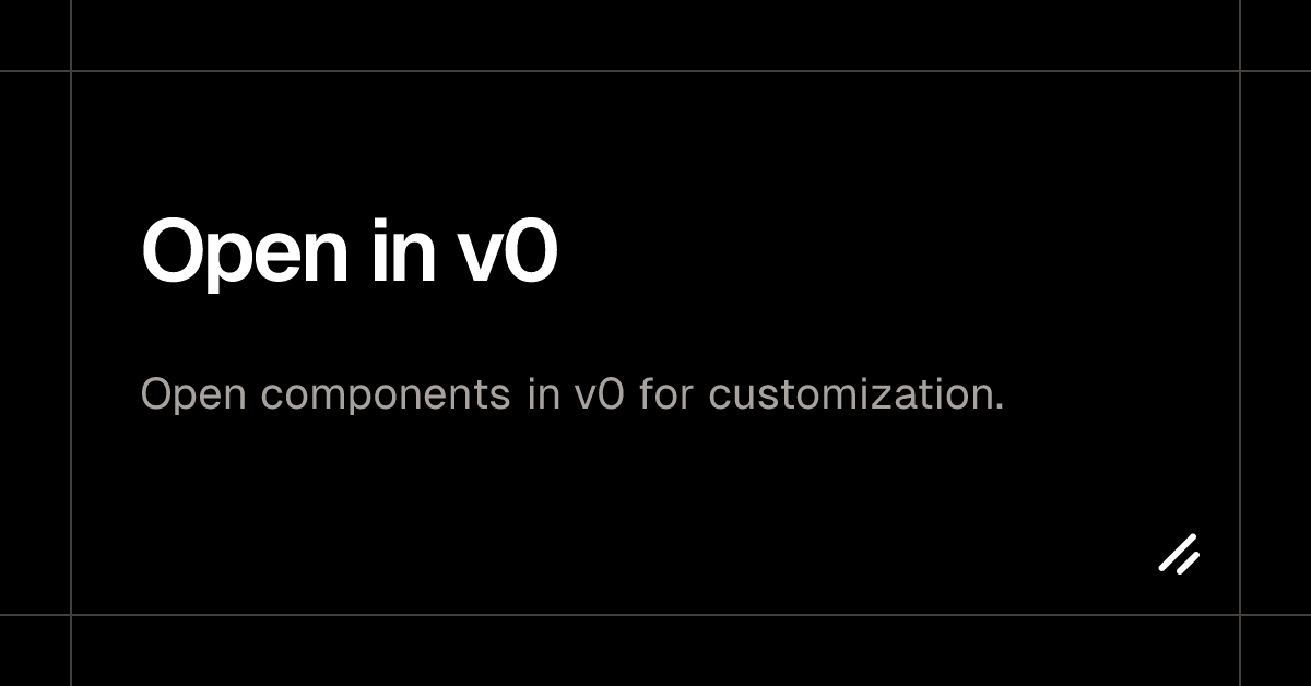 Open in v0 - shadcn/ui