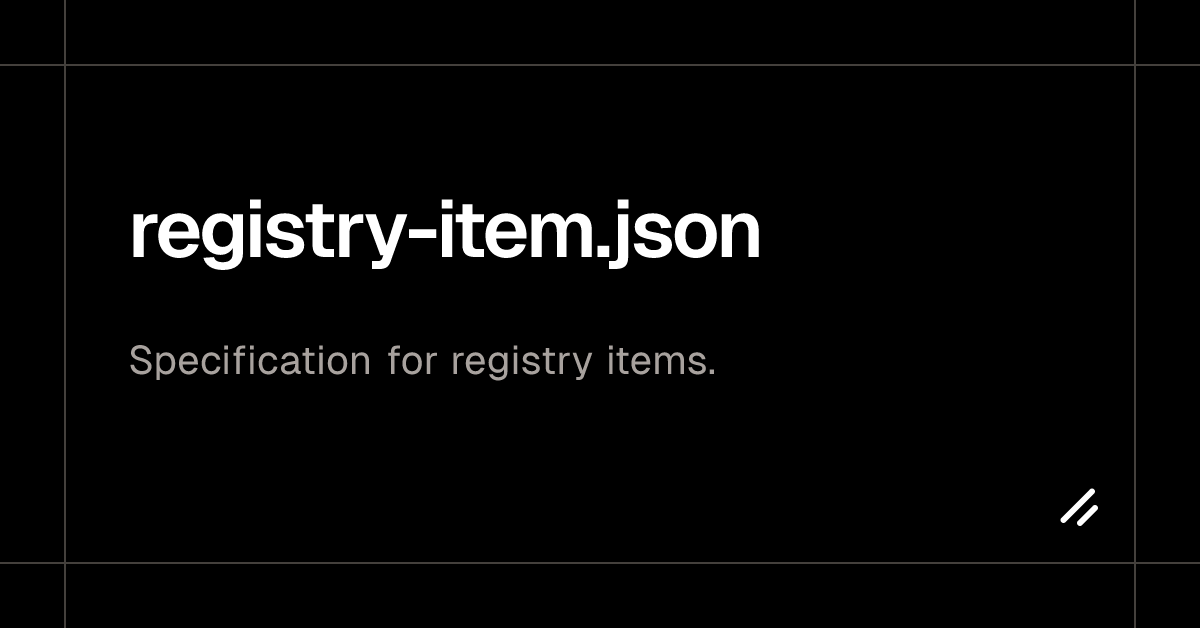 registry-item.json - shadcn/ui