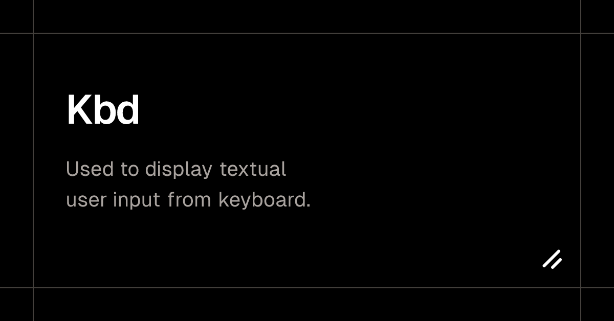 Kbd - shadcn/ui